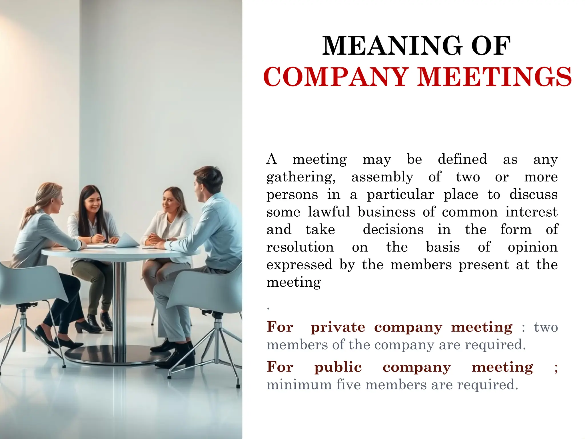 COMPANY meeting types and requisites of a meeting | PPTX