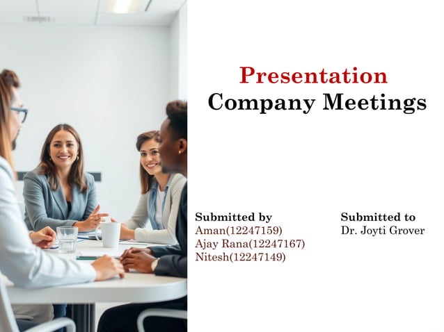 COMPANY meeting types and requisites of a meeting | PPTX