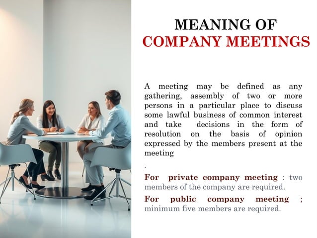 COMPANY meeting types and requisites of a meeting | PPTX