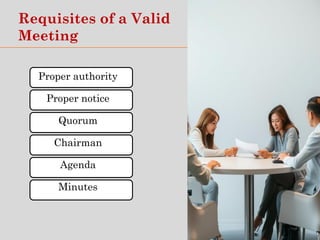 COMPANY meeting types and requisites of a meeting | PPTX