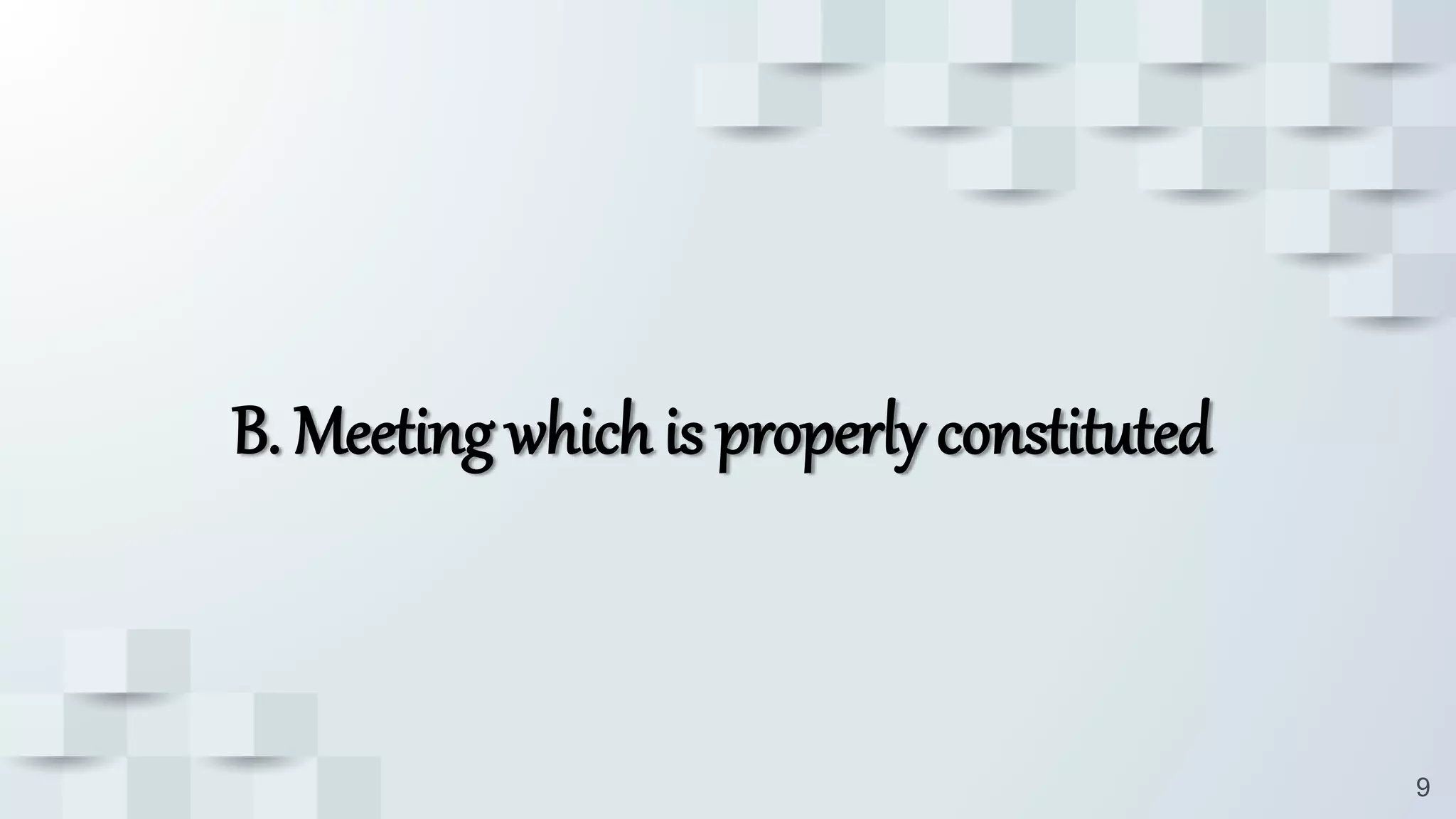 Requisites of a Valid Company Meeting | PPTX