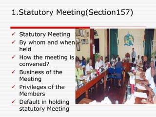Kinds of company meetings/ Statutory reports [Section 153(3 ...