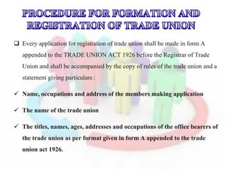 TRADE UNION ACT 1926 | PPTX
