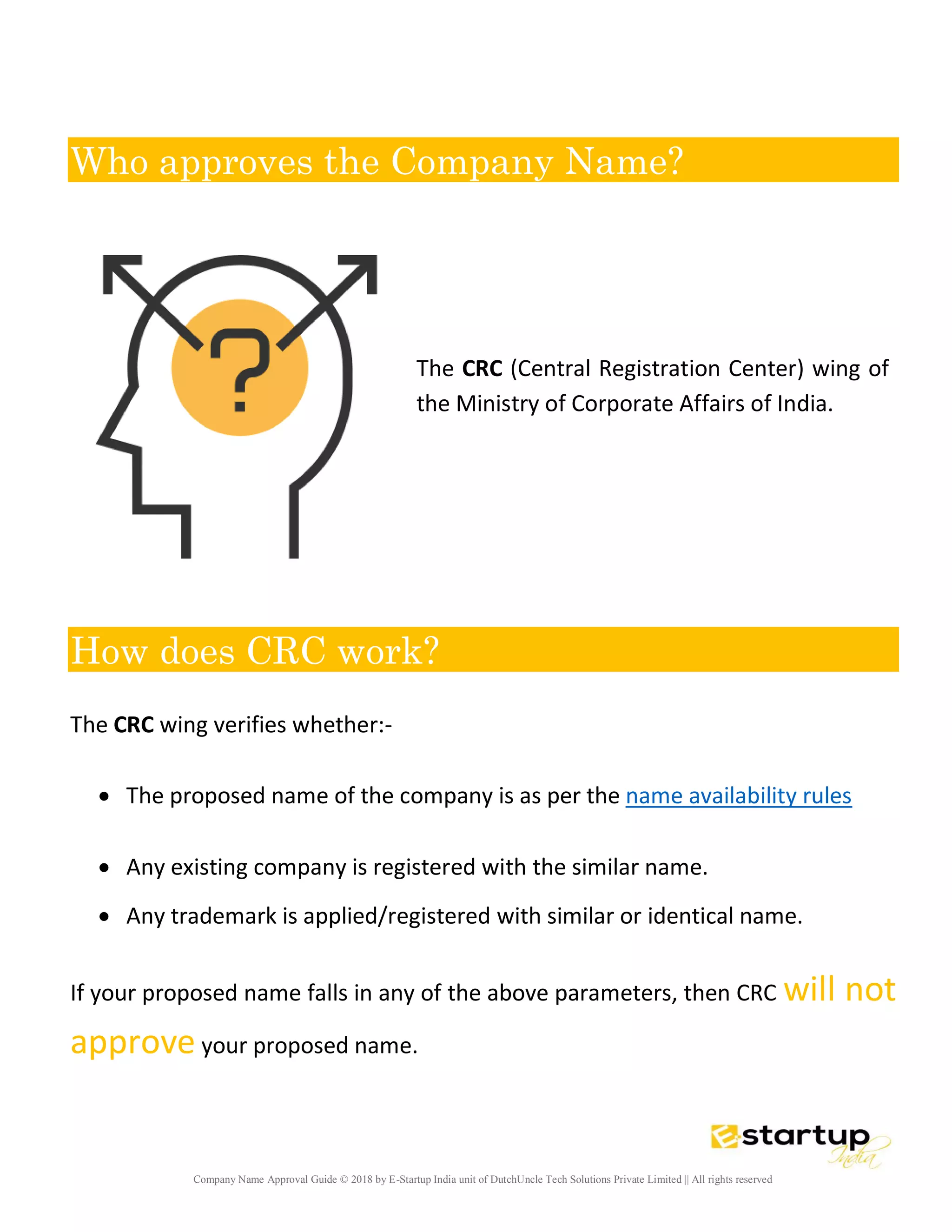 Get to know the basics of company name approval. | PDF