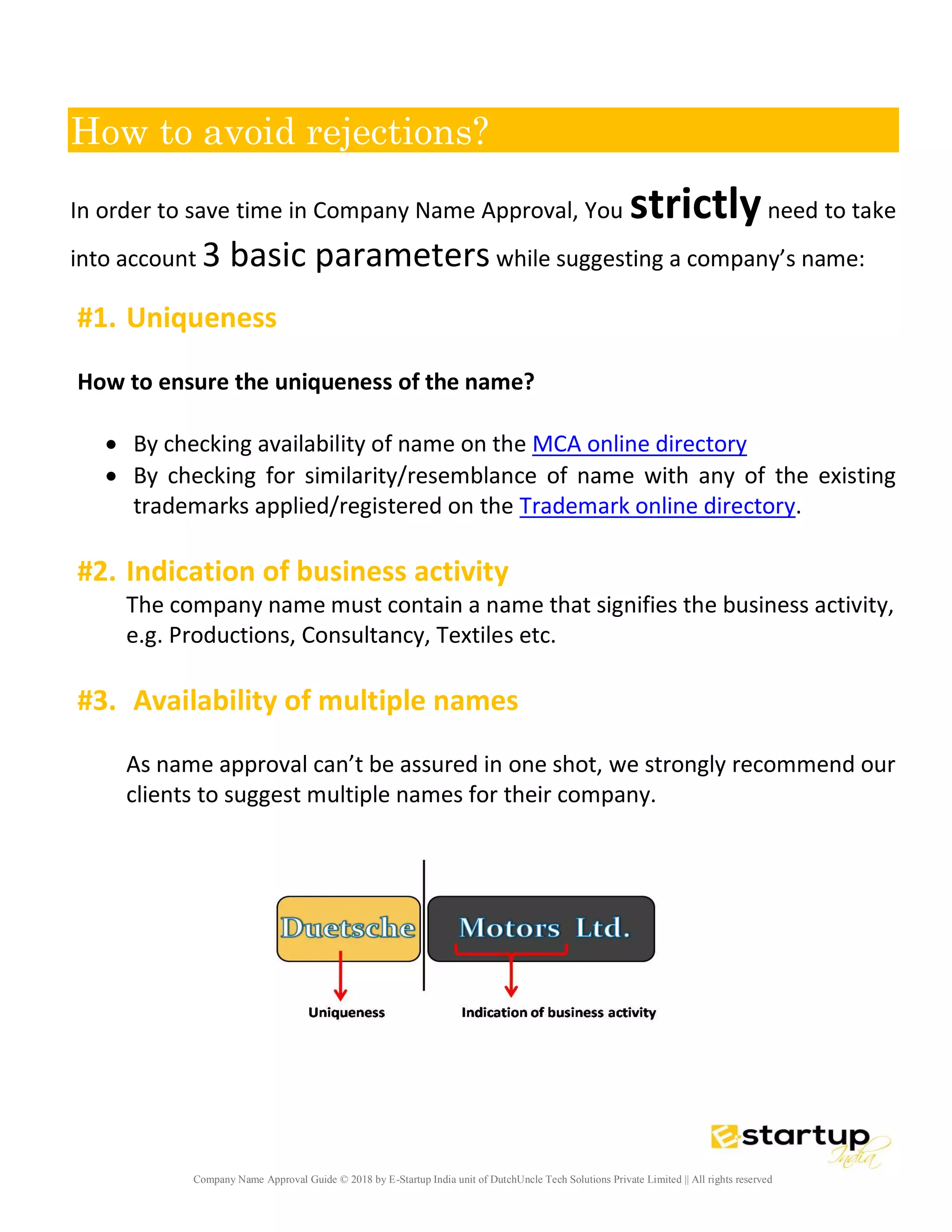 Get to know the basics of company name approval. | PDF
