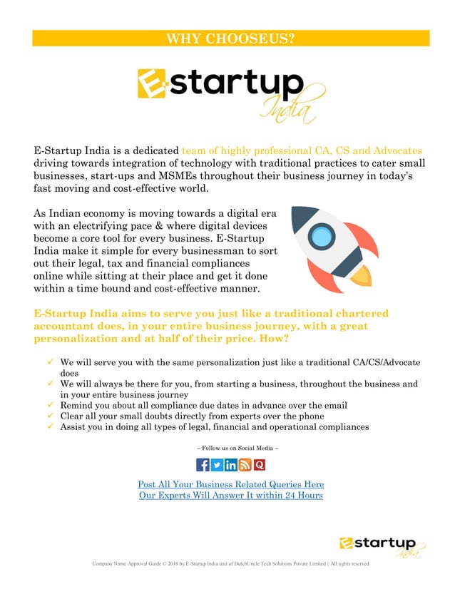 Get to know the basics of company name approval. | PDF