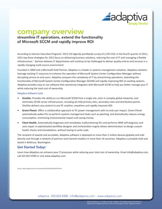 Adaptiva Company Overview | PDF
