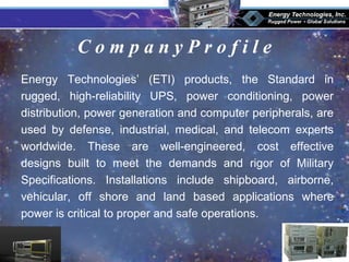 ETI Company Overview | PPT