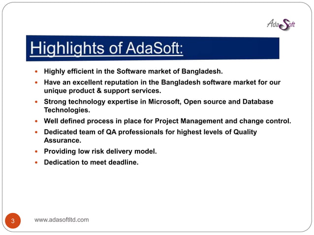 Adasoft International Ltd Company Overview | PPTX | Web Design and HTML | Internet