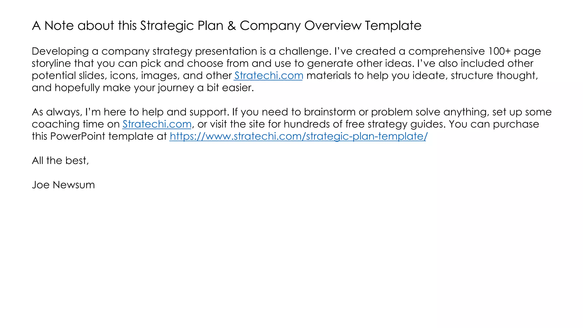 Company Overview & Strategic Plan Template by McKinsey Alum.pdf ...
