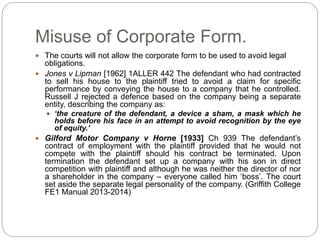 Company Law - Piercing the Corporate Veil | PPTX