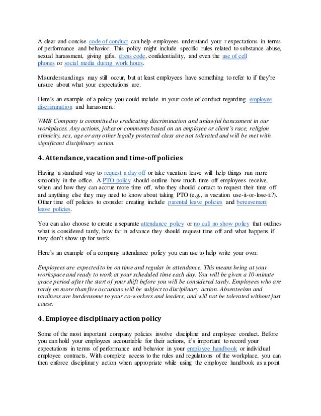 Company policies | DOCX