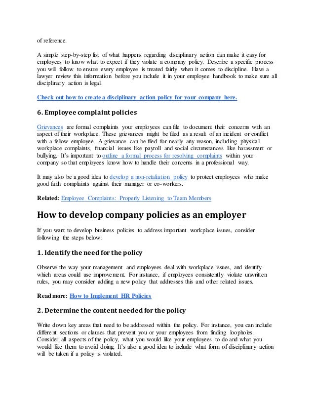Company policies | DOCX