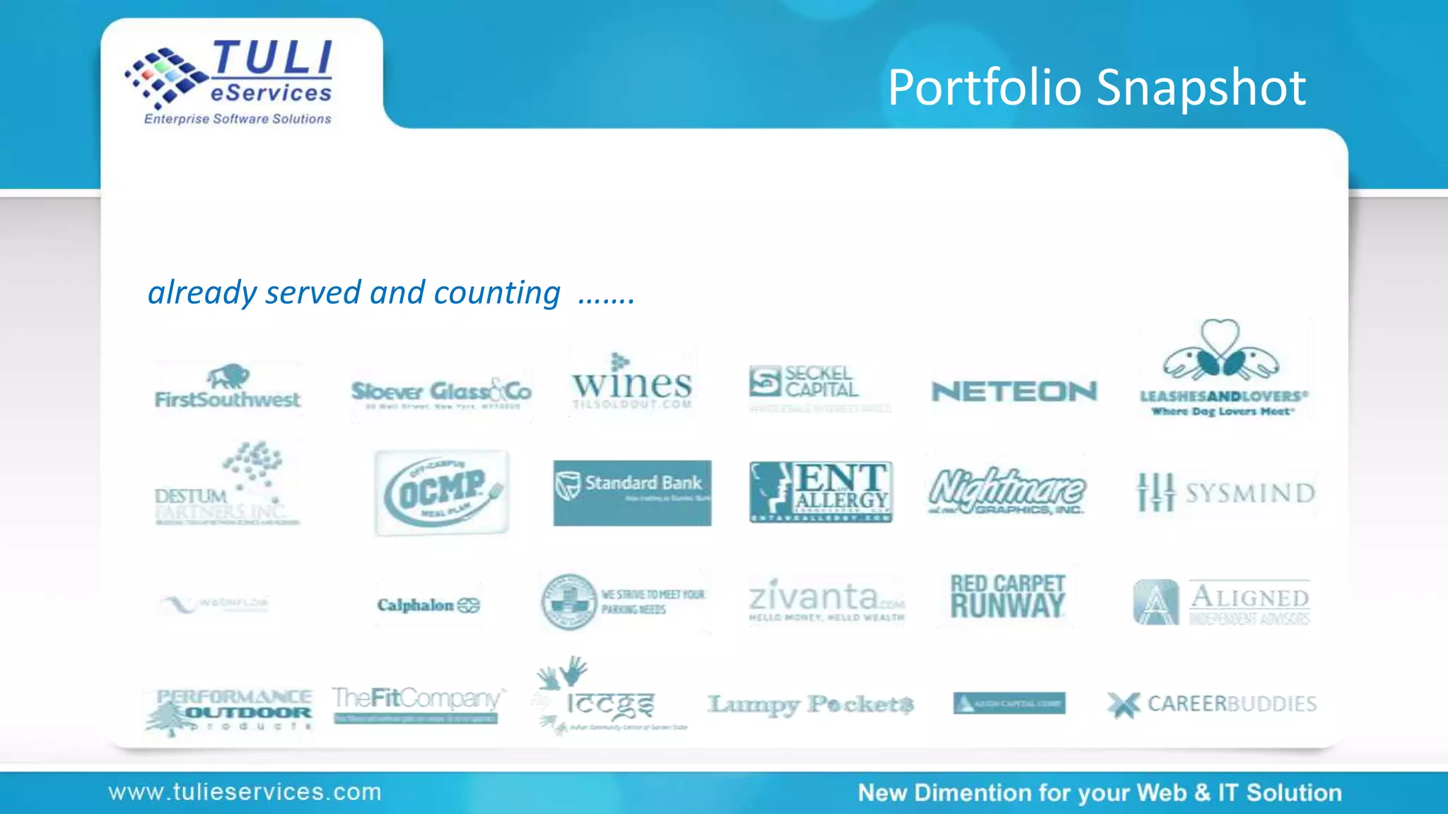 Company portfolio snapshot | PPTX | Computer Software and Applications ...