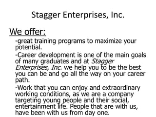 Stagger Enterprise Company Presentation | PPTX