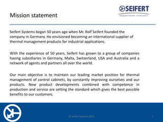 Seifert Systems - 50 years of Thermal Management | PPTX