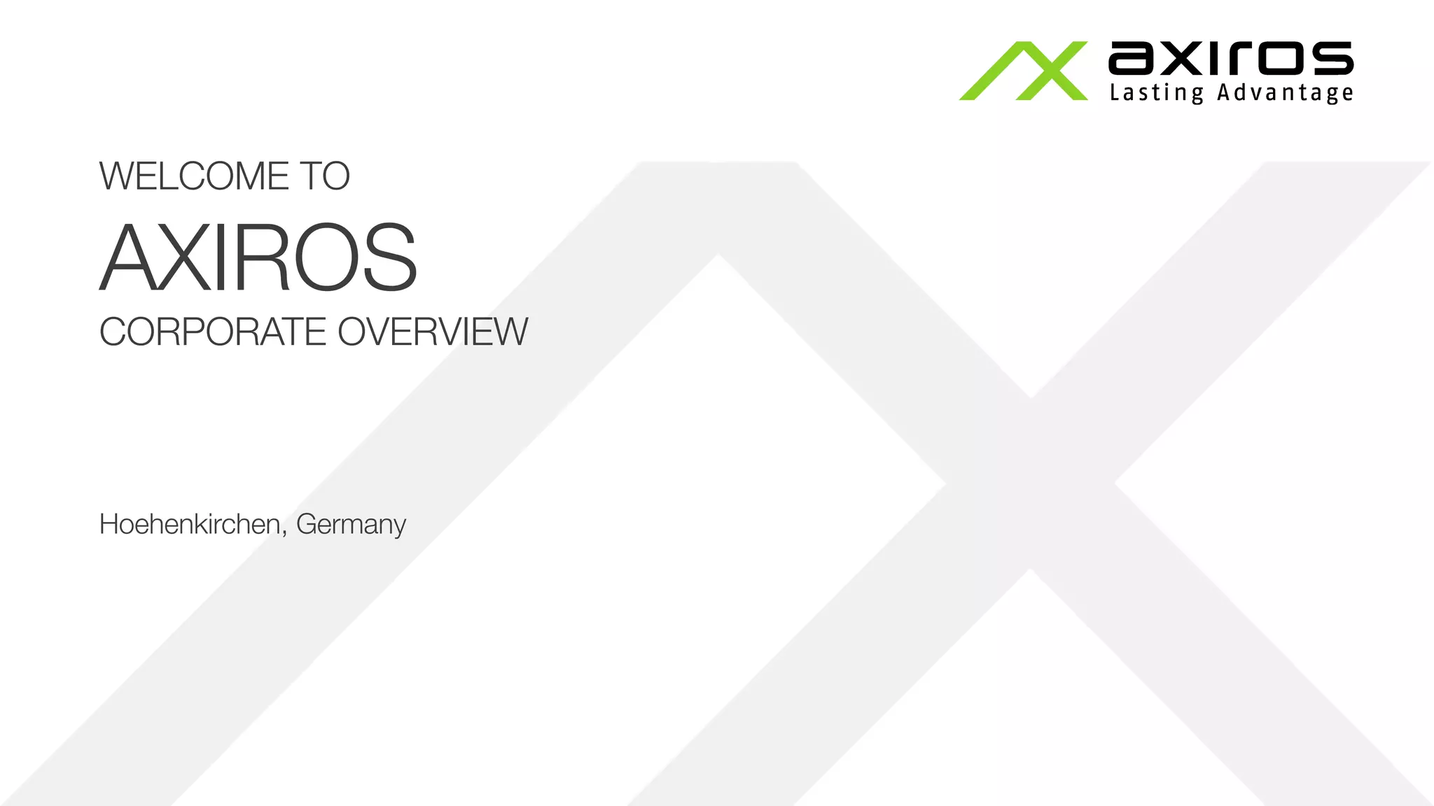 AXIROS | Company presentation 2020 | PPT