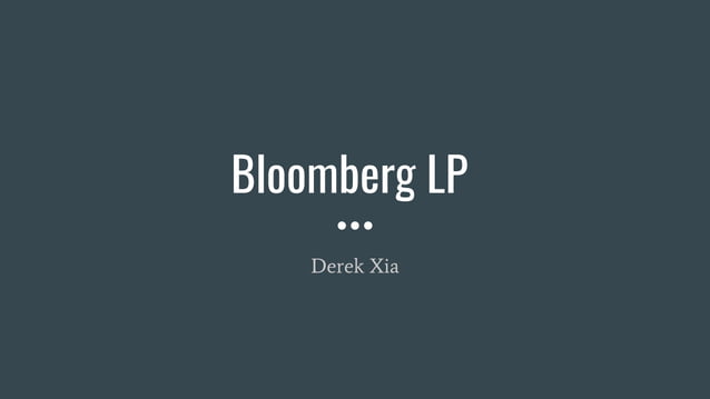 Derek Xia Bloomberg LP | PDF