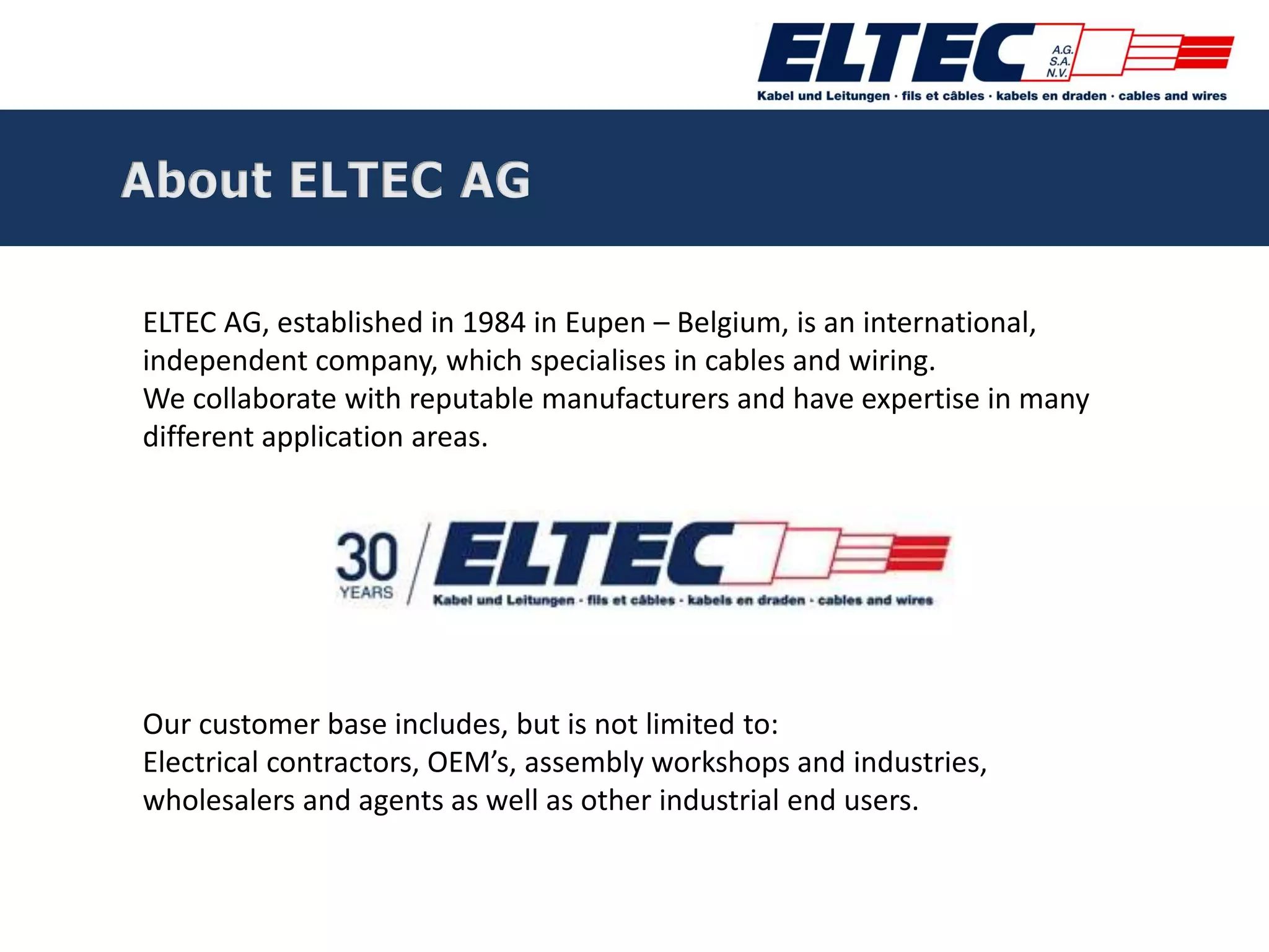 Eltec Cable Company Presentation | PPTX