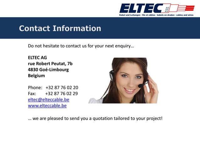 Eltec Cable Company Presentation | PPTX | Manufacturing Industry ...