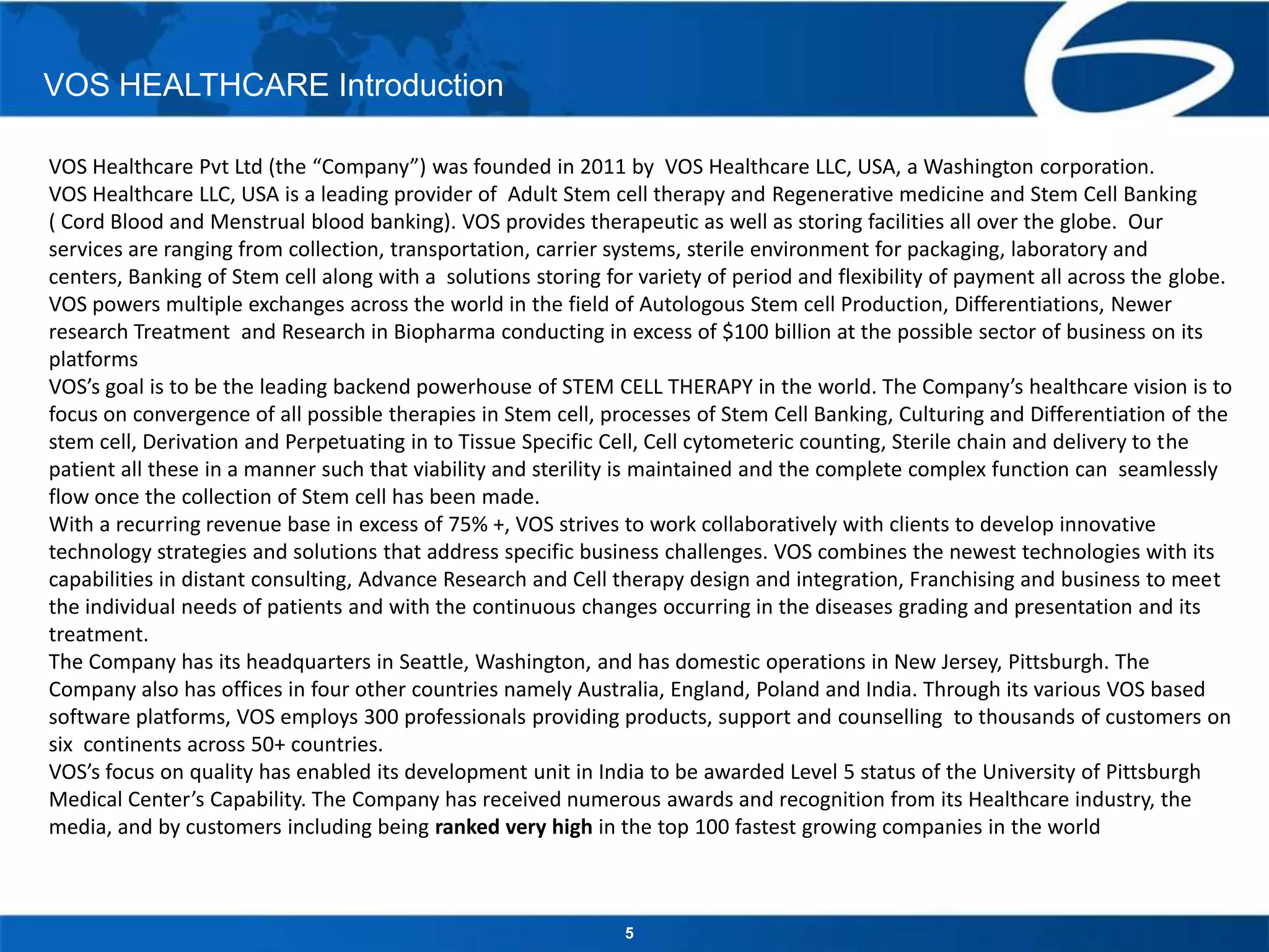 VOS HEALTHCARE LLC, USA | PPTX
