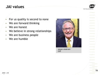 JAI Company Overview | PPT | Cameras and Camcorders | Consumer Electronics