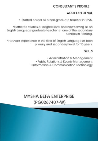 Mysha Befa Enterprise - Company Profile | PDF