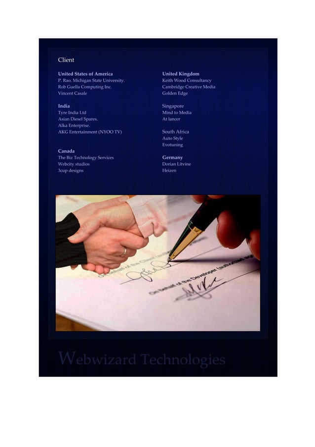 Company profile - Webwizard Technologies | PDF