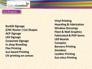 CompanyColors Creations India Leading Printing & Signage Manufaturer in ...