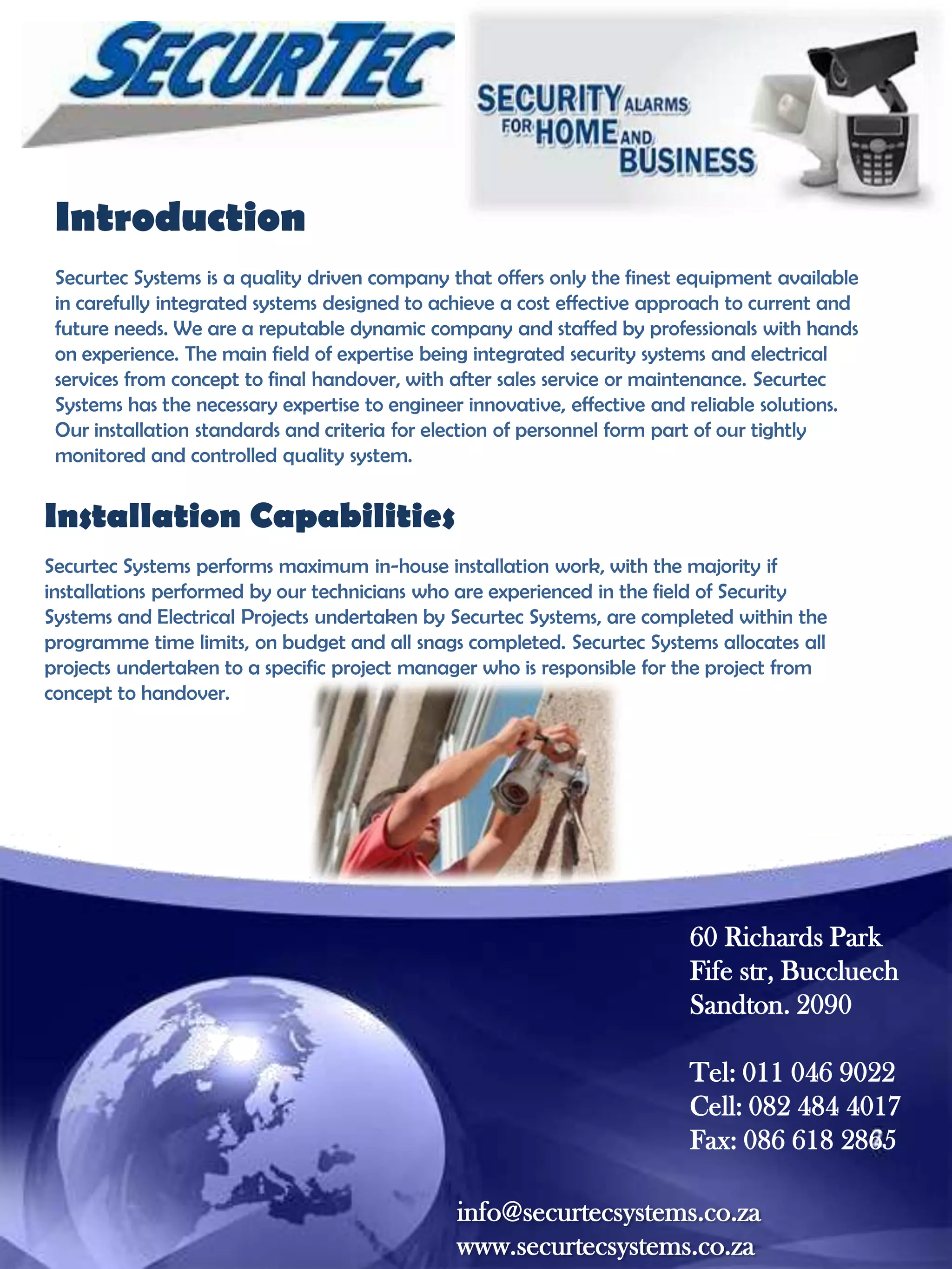 Company Profile. Securtec Security Systems & Services | PPTX