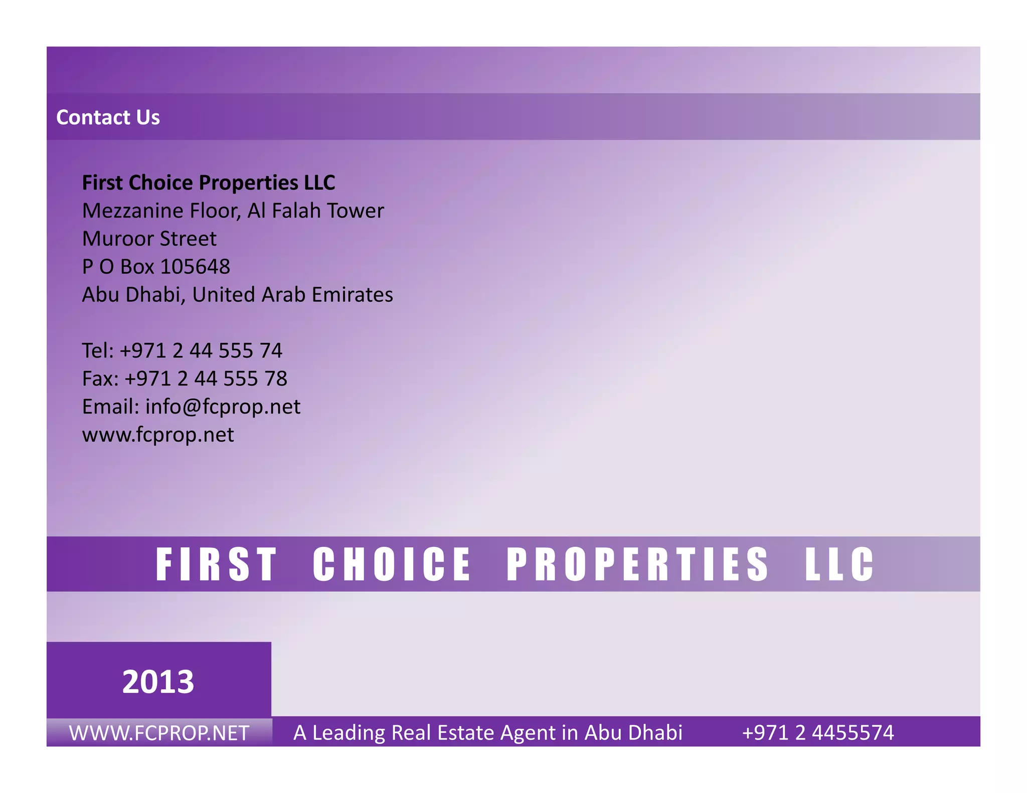 First Choice Properties - Company Profile | PPT