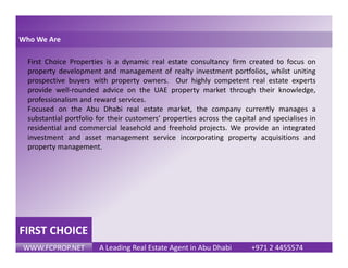 First Choice Properties - Company Profile | PPT