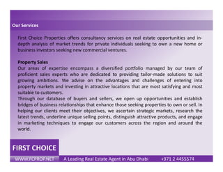 First Choice Properties - Company Profile | PDF