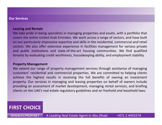 First Choice Properties - Company Profile | PDF
