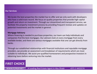 First Choice Properties - Company Profile | PPT