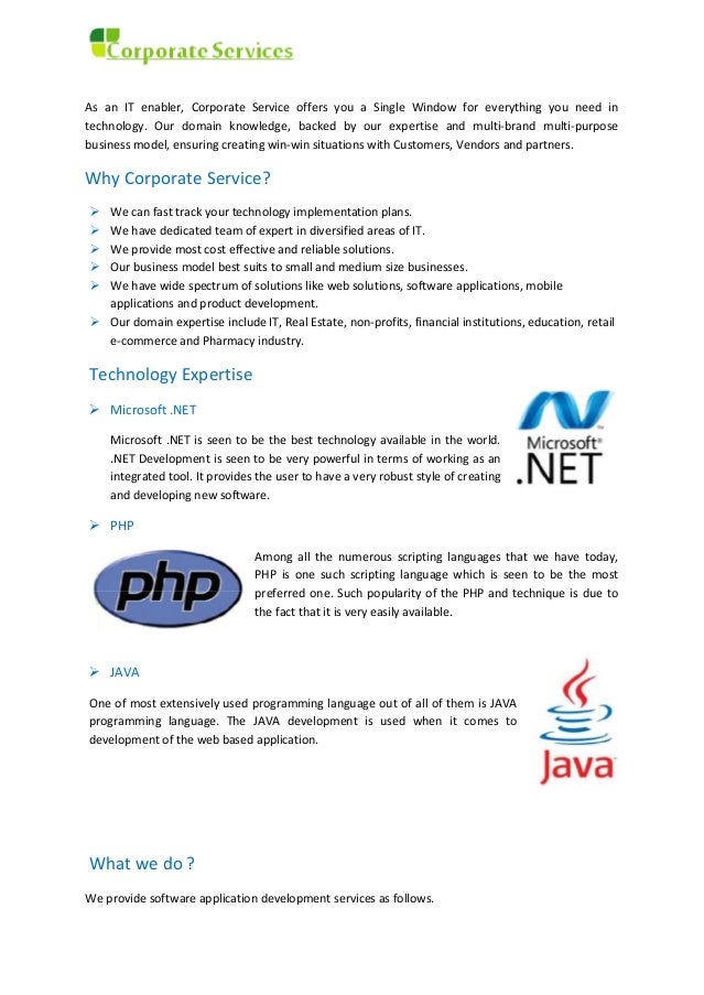 Corporate services Company profile