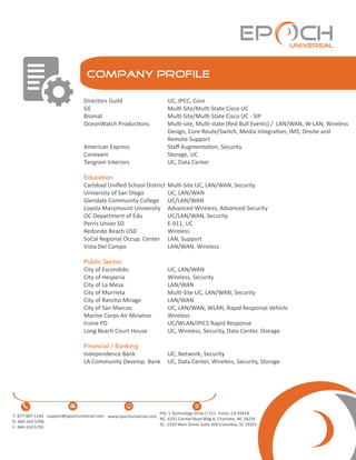 Epoch Universal: Customer Highlights | PDF