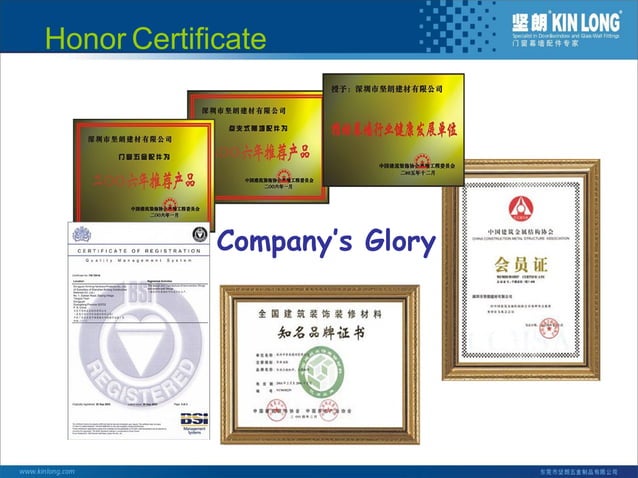 Company profile-KINLONG Hardware | PPT | Sales | Business