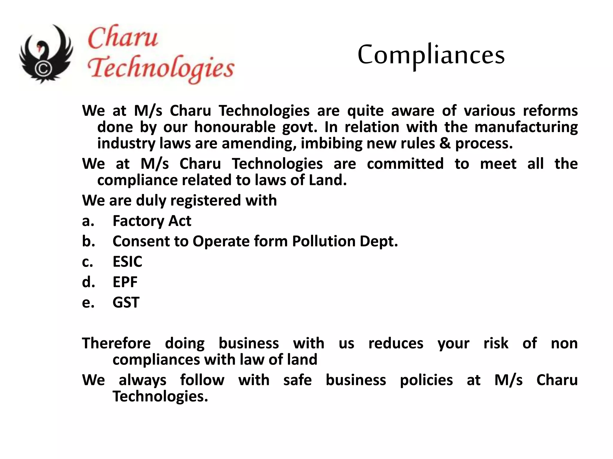Comany profile Charu @ Technologies | PPT