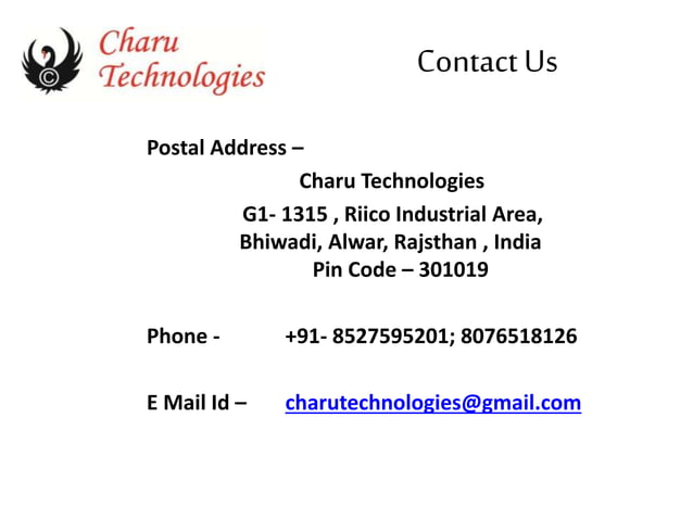 Comany profile Charu @ Technologies | PPT
