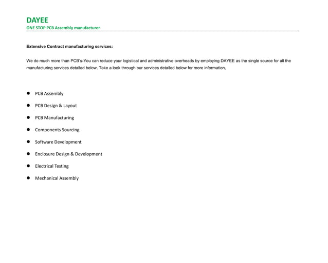 DAYEE PCBA Company profile | PPT