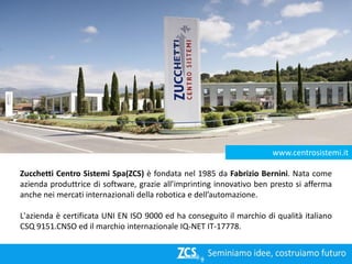 ZCS Company Profile 2015 - Italiano | PDF