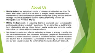 company profile mithilasoftech pvt ltd company | PPT