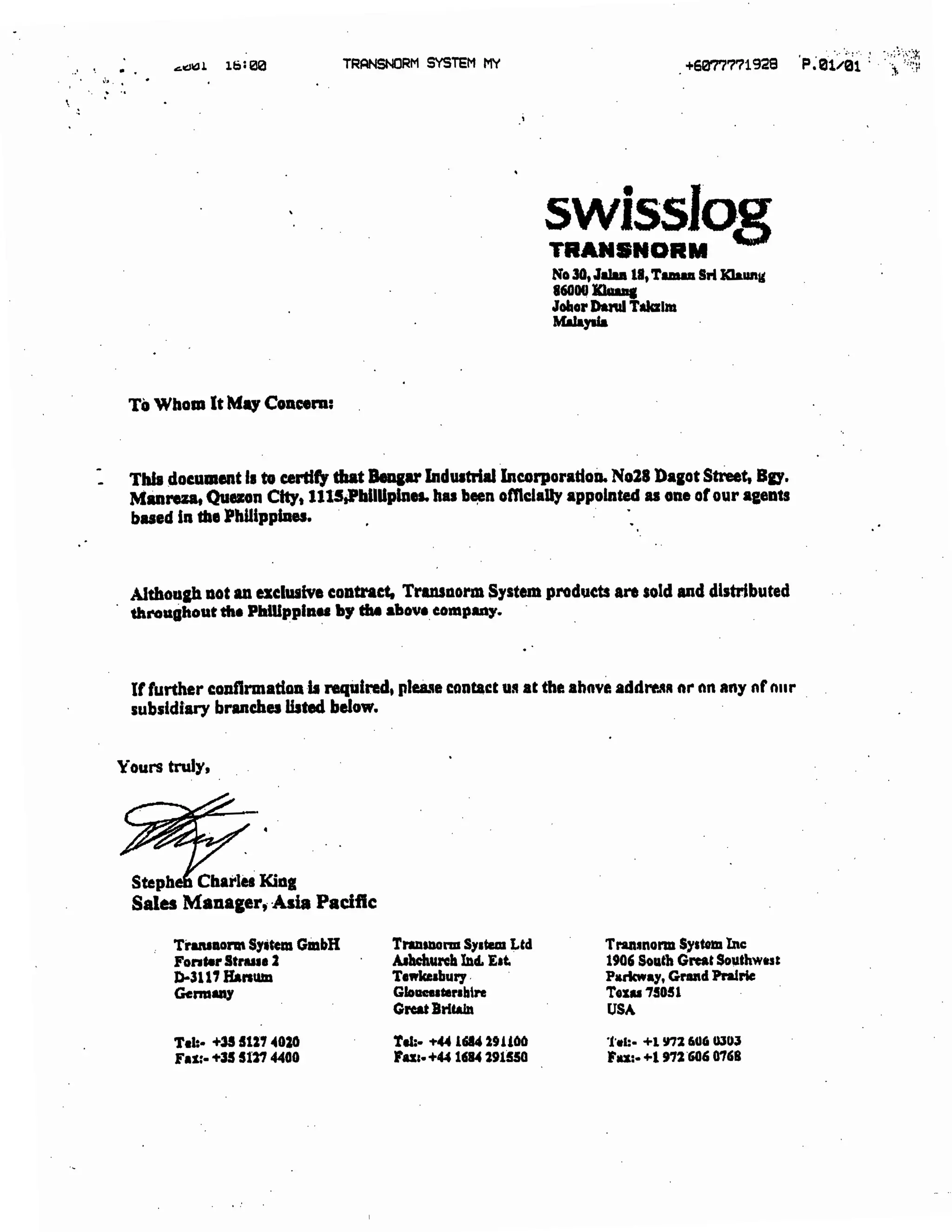 Bengar Industrial Corporation Company Profile | PDF