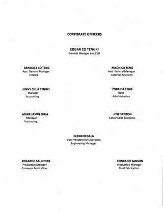 Bengar Industrial Corporation Company Profile | PDF