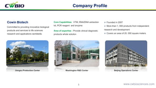 Company profile CoWin Bio Science | PDF | Biotech and Biomedical Industry | Industries