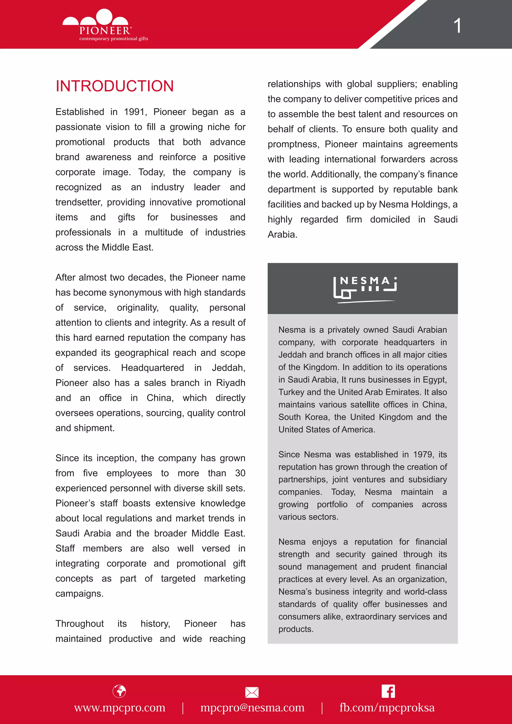 Company Profile Modern Pioneer Company for Promotional Gifts | PDF