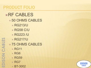 Edision Cables | PPTX