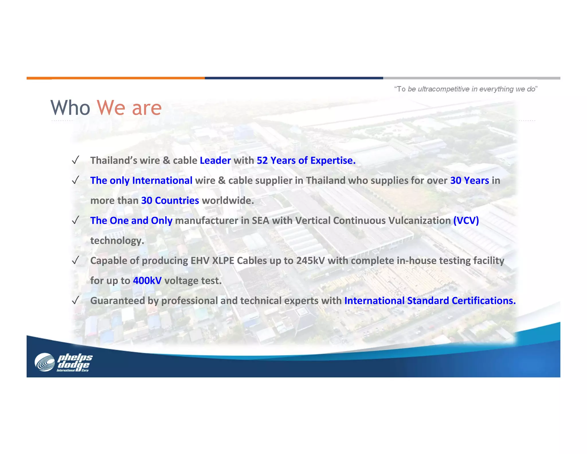 Company profile phelps dodge international (thailand) ltd | PDF