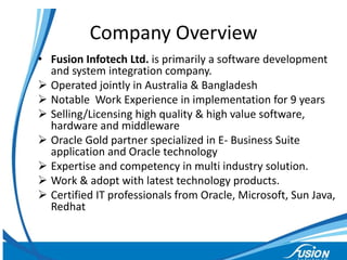 Fusion Infotech Limited, Bangladseh | PPTX